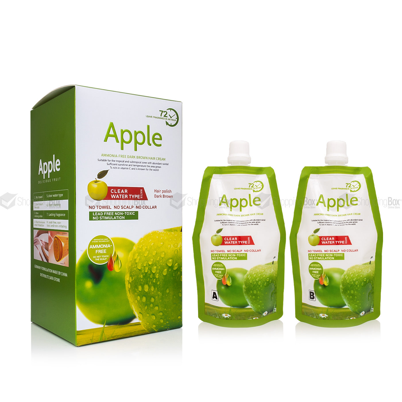 Apple Ammonia Free Dark Brown Hair Color – Herbal Cream Dye for Shiny ...