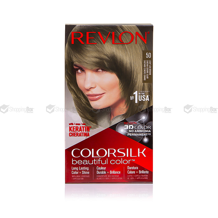 Revlon Colorsilk 50 Light Ash Brown – Ammonia-Free Permanent Hair Color ...